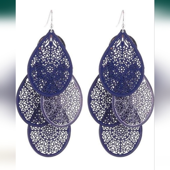 Grace Jun | Jewelry | Grace Jun Blue Dangle Earrings | Poshmark